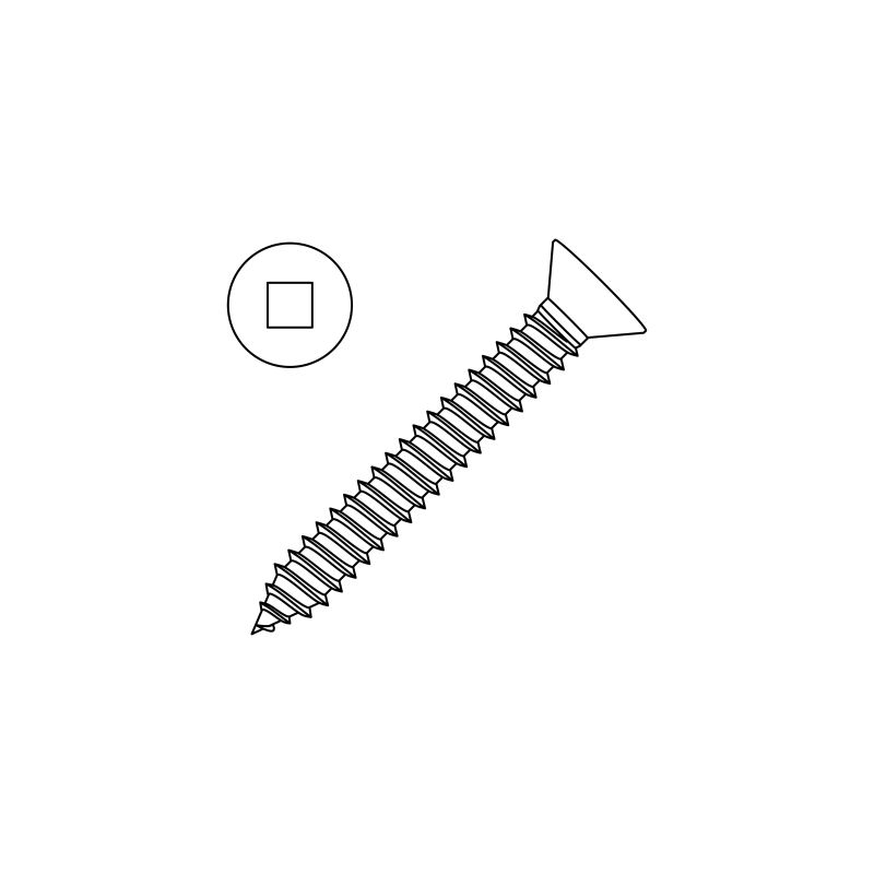 10g x 3 Self Tapping Screw Countersunk Square Drive Stainless Steel 304 ...