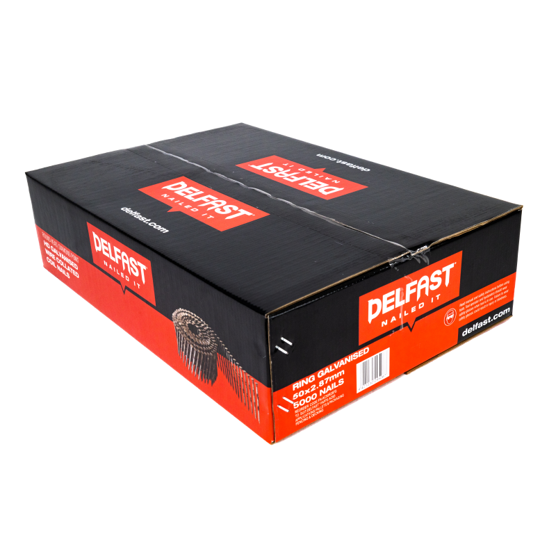Delfast 50mm x 2.87mm Ring Galvanized Coil Nails (Pack 5000 ) Konnect ...