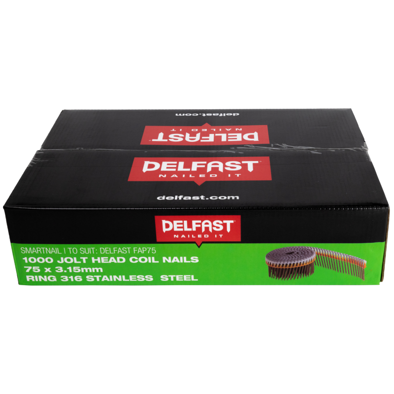 Delfast Jolt Hd Ring Shank Coil Nails S/S 75x3.15 (1000) Konnect ...