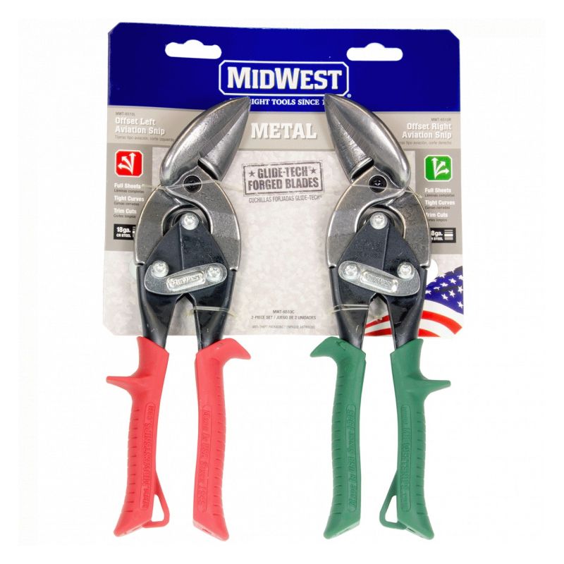 Midwest Off-Set Snips Left/Right Hand Combo Set Konnect Fastening ...