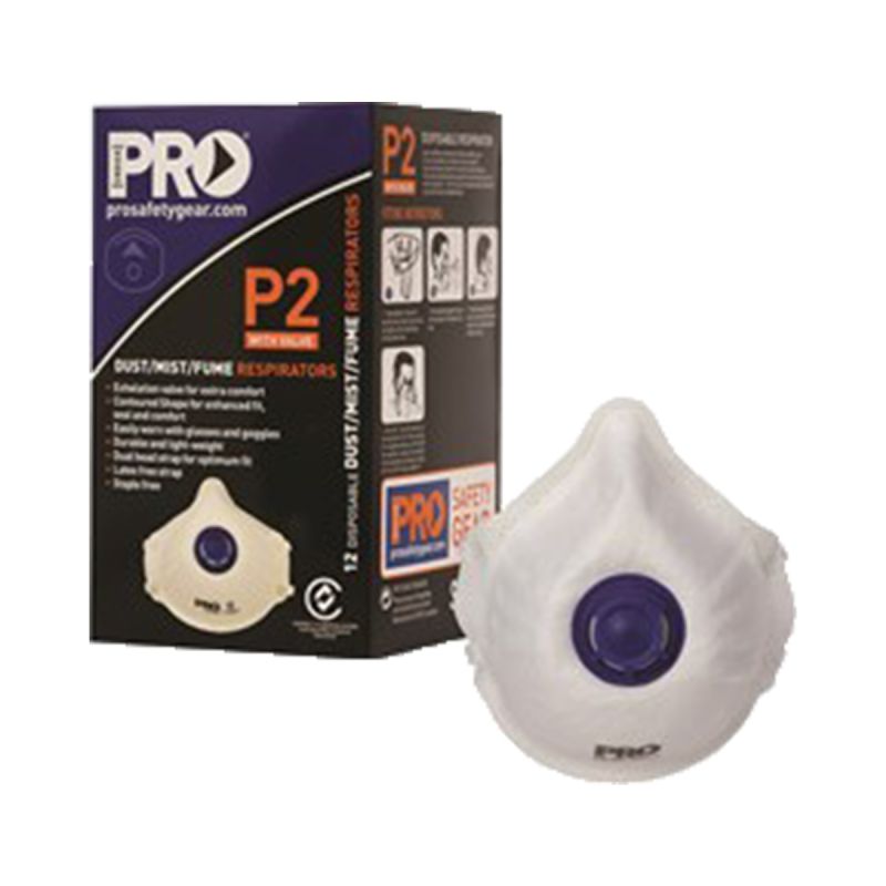Respirator P2 with Valve Box 12 Konnect Fastening Systems NZ